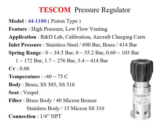 Tescom Regulator Catalog - Catalog Library