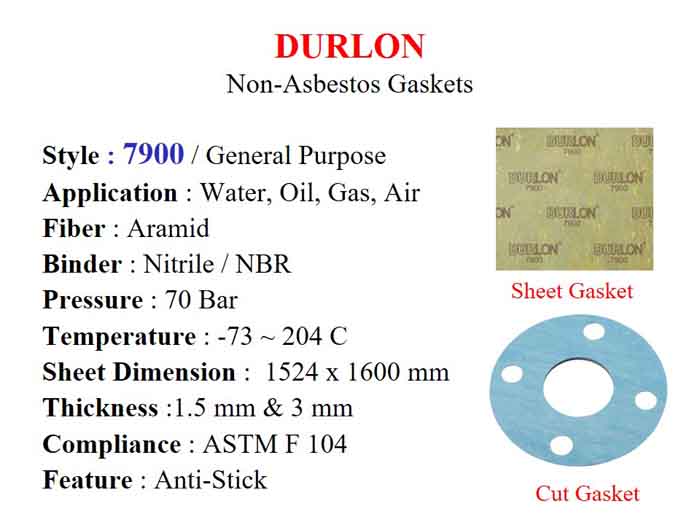Gasket - DURLON - Non-Asbestos Gaskets - Gamako Ekakarsa - Product ...
