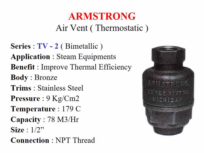Air Vent - Armstrong 11- AV series / Stainless Steel, 14 Bar, Screw ...