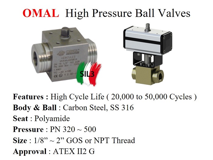 High Pressure Ball Valve - Omal Hercules series / PN 320 ~ 500 | Gamako ...