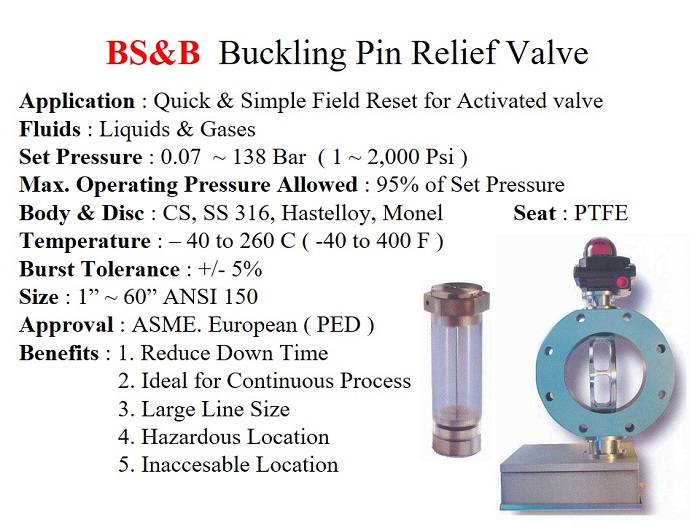 Buckling Pin Relief Valve - Product | Gamako Ekakarsa