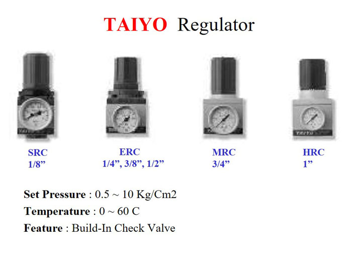 Pneumatic Air Regulator - Taiyo FRL SRC, ERC, MRC, HRC series | Gamako ...