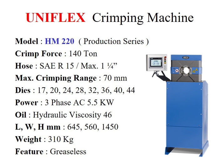 Crimping Machine - UNIFLEX - Hose Crimping Machine - Gamako Ekakarsa ...