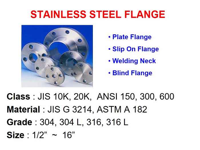 Stainless Steel JIS & ANSI Flange - PT. Gamako Ekakarsa | Gamako Ekakarsa